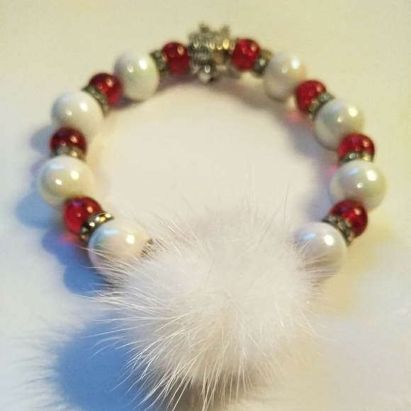 Jewelry | Real Mink Pom Pom Bracelet | Poshmark